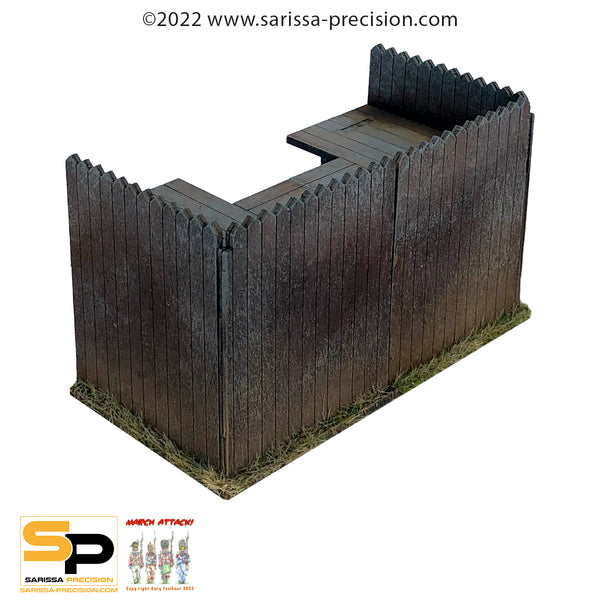 Stockade Corner Wall x2 (28mm) – Sarissa Precision Limited